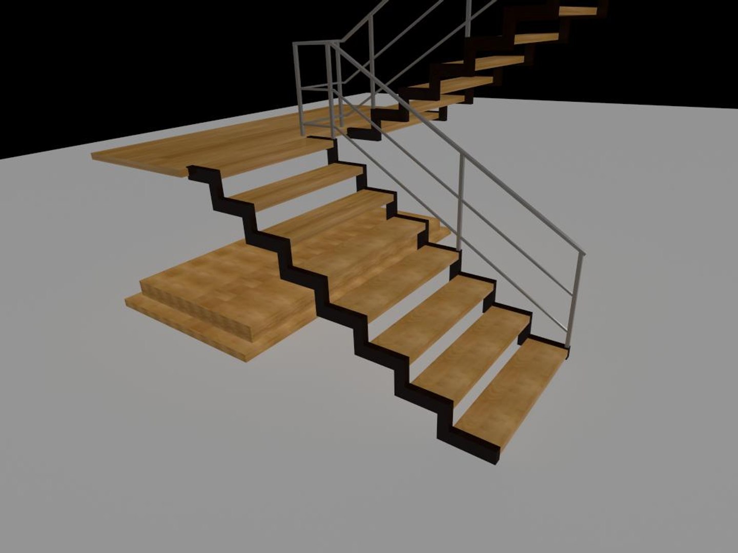 3d Max Wooden Stair Case