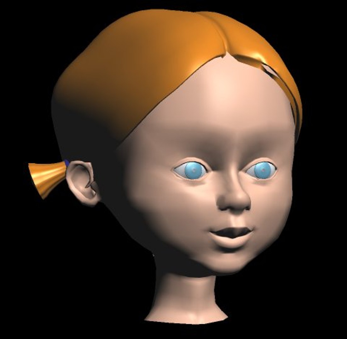 little girl face 3d max