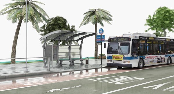 Element bus stop subway 3D model - TurboSquid 1377041