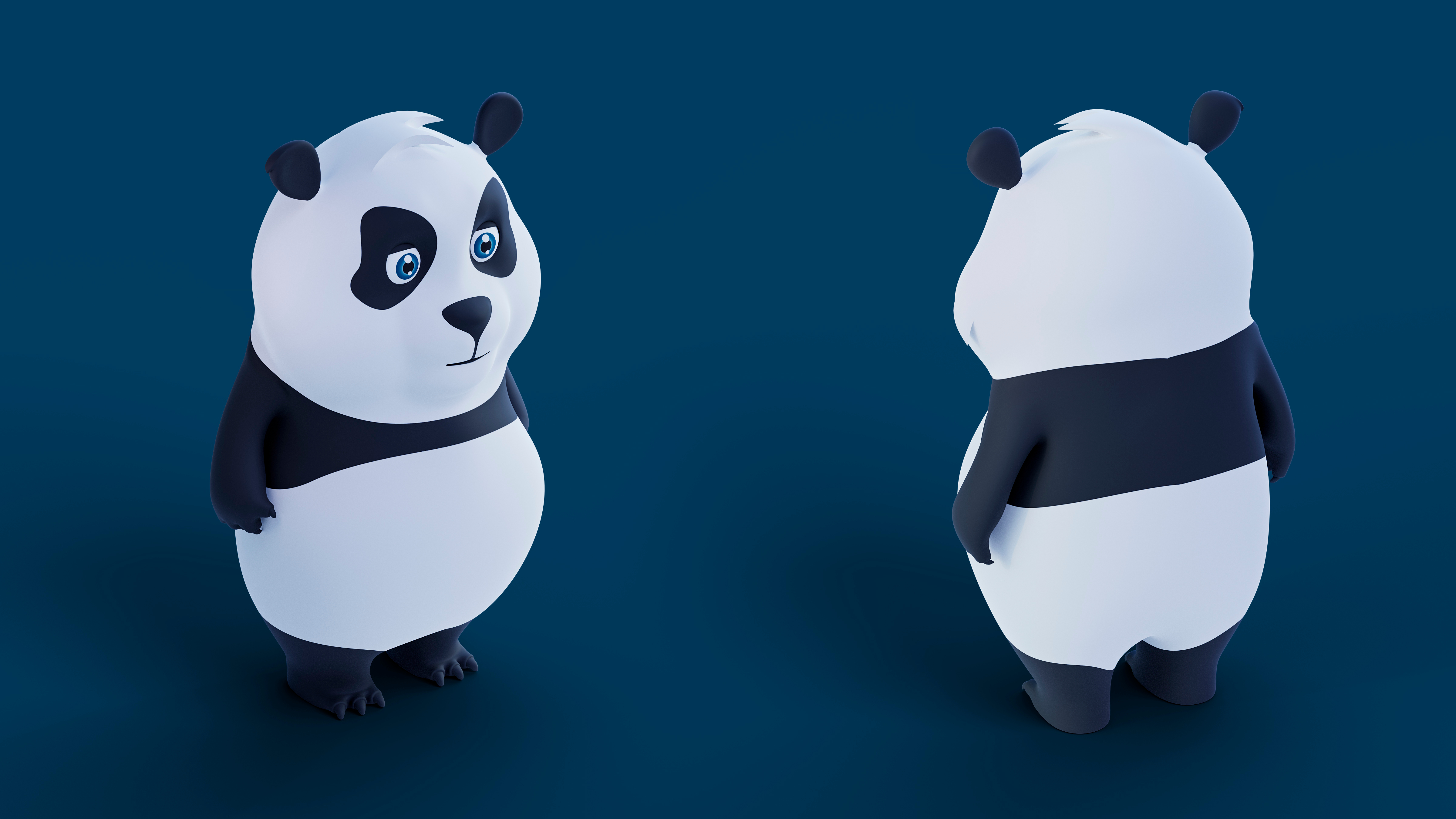 cartoon panda 3d model