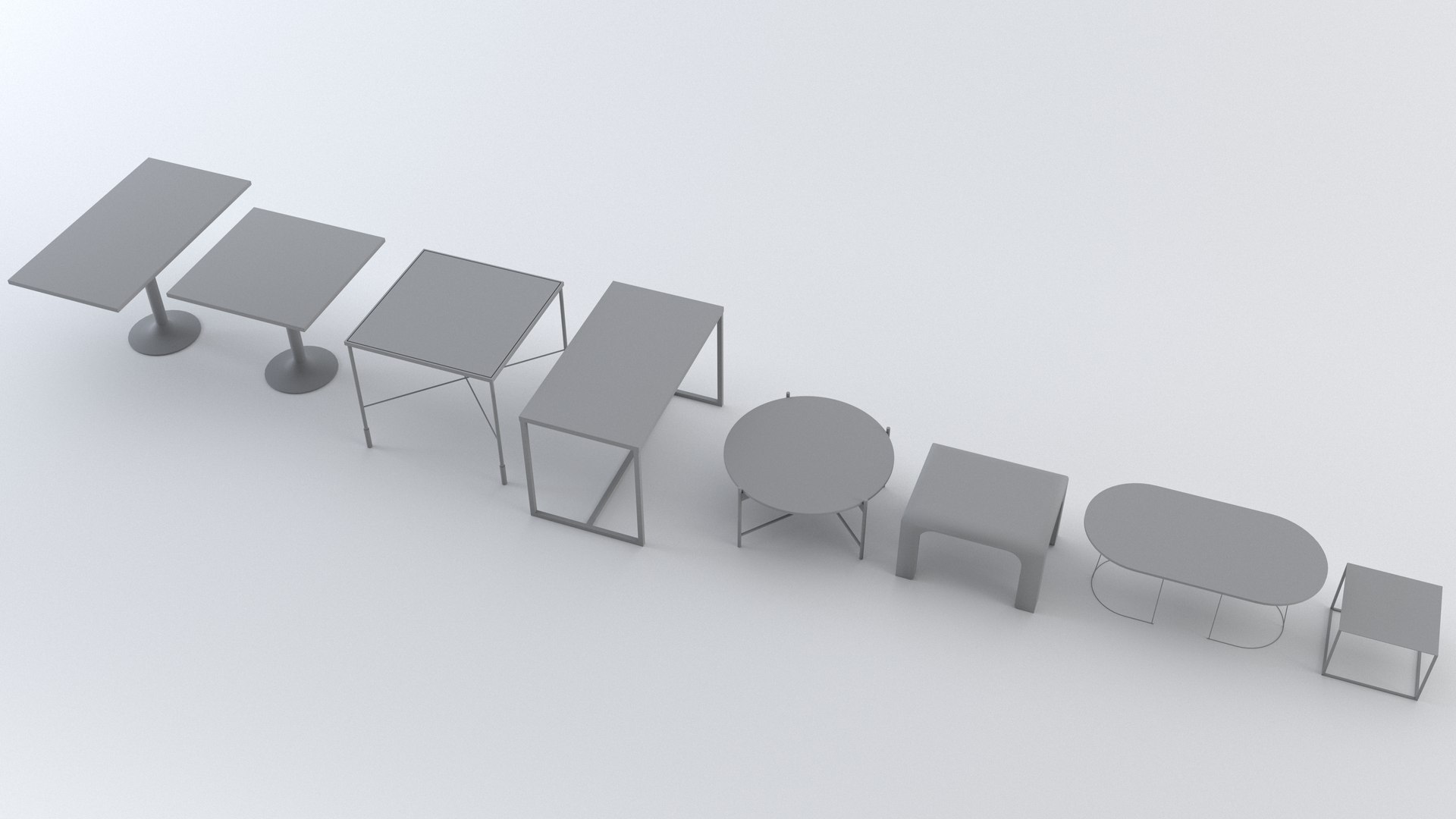 Table Collection Model - TurboSquid 2017580