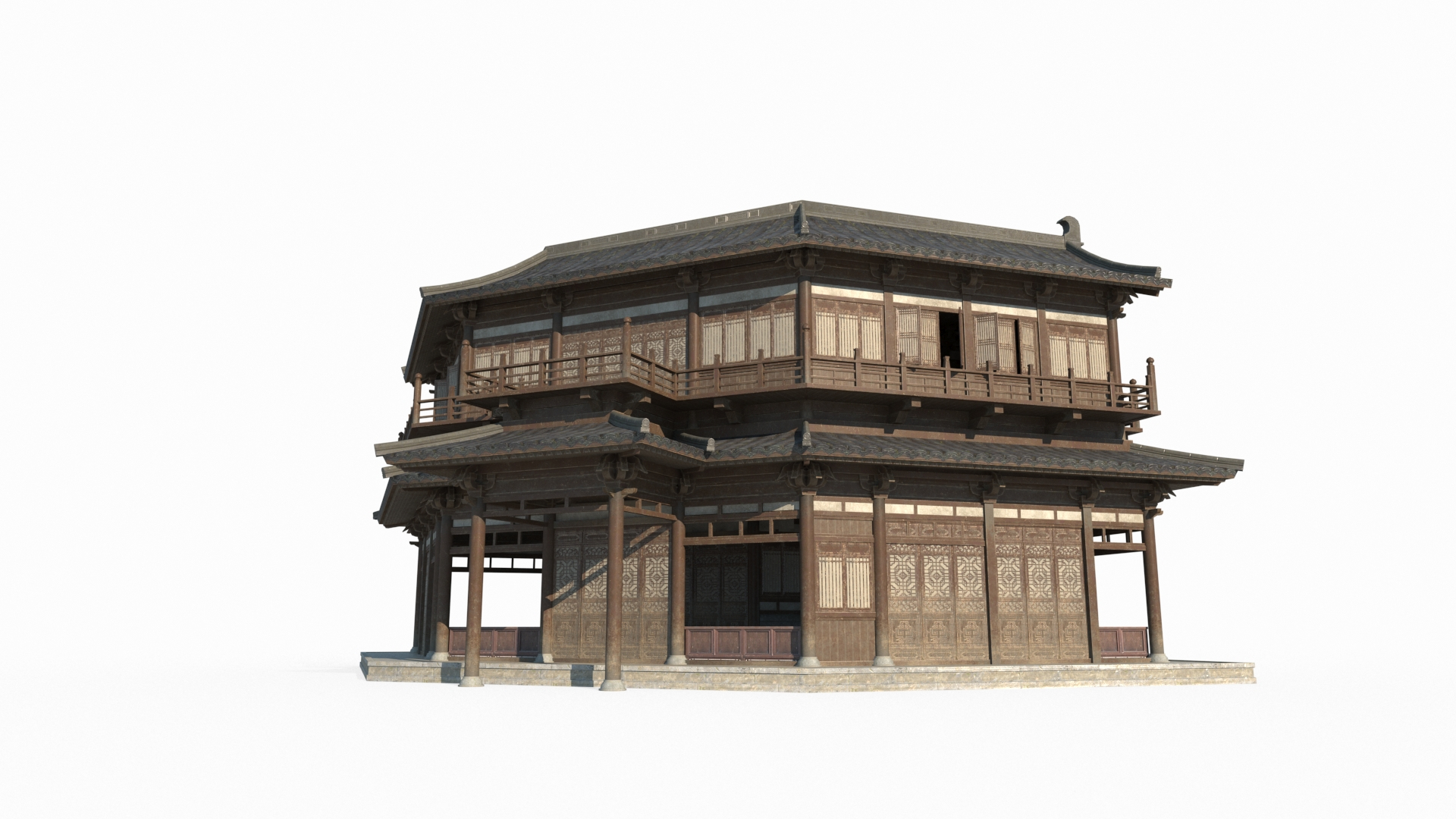 Ancient Asian Towns Built Big Stores 3D - TurboSquid 2050834