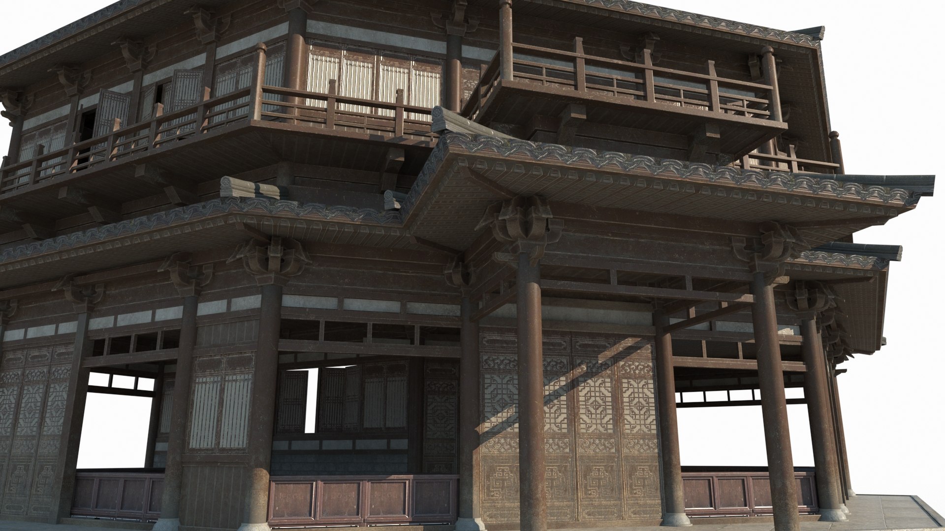 Ancient Asian Towns Built Big Stores 3D - TurboSquid 2050834