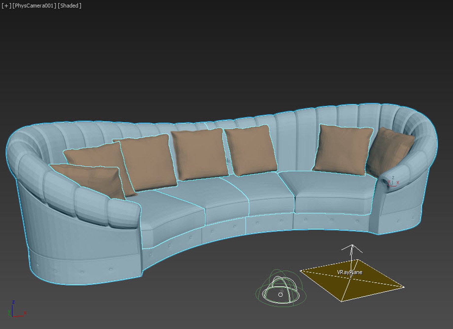 3D Curved Sofa Model - TurboSquid 1236542