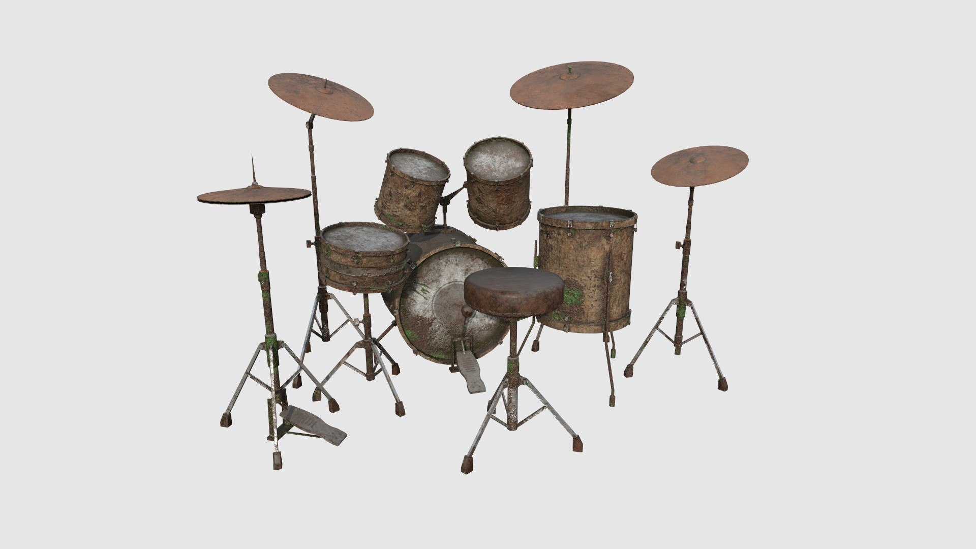 Drum 09 Destroyed - Drumming Music Instrument Design 3D Model ...