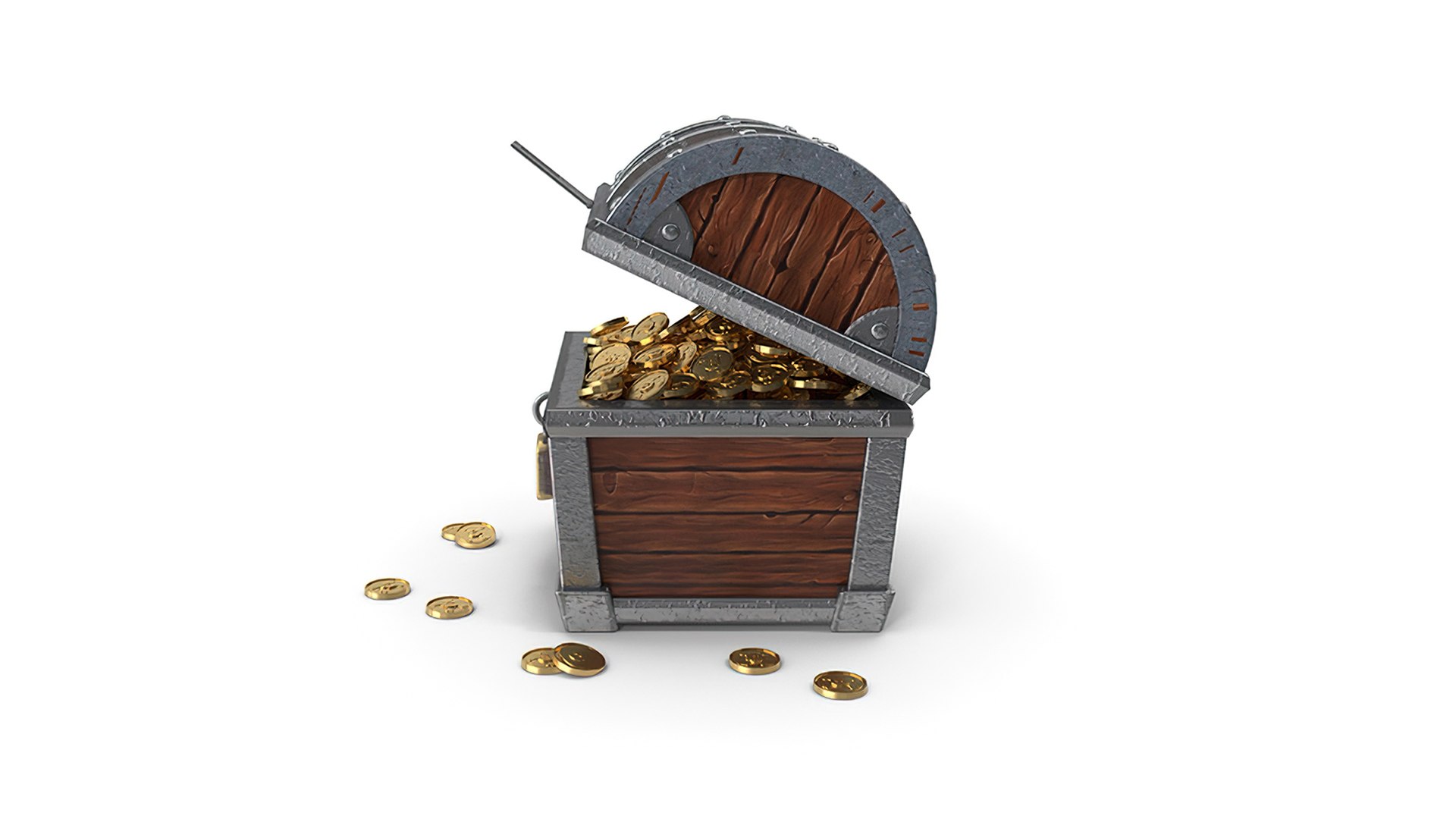Treasure Chest Full Of Gold Coins 3D Model - TurboSquid 2104002