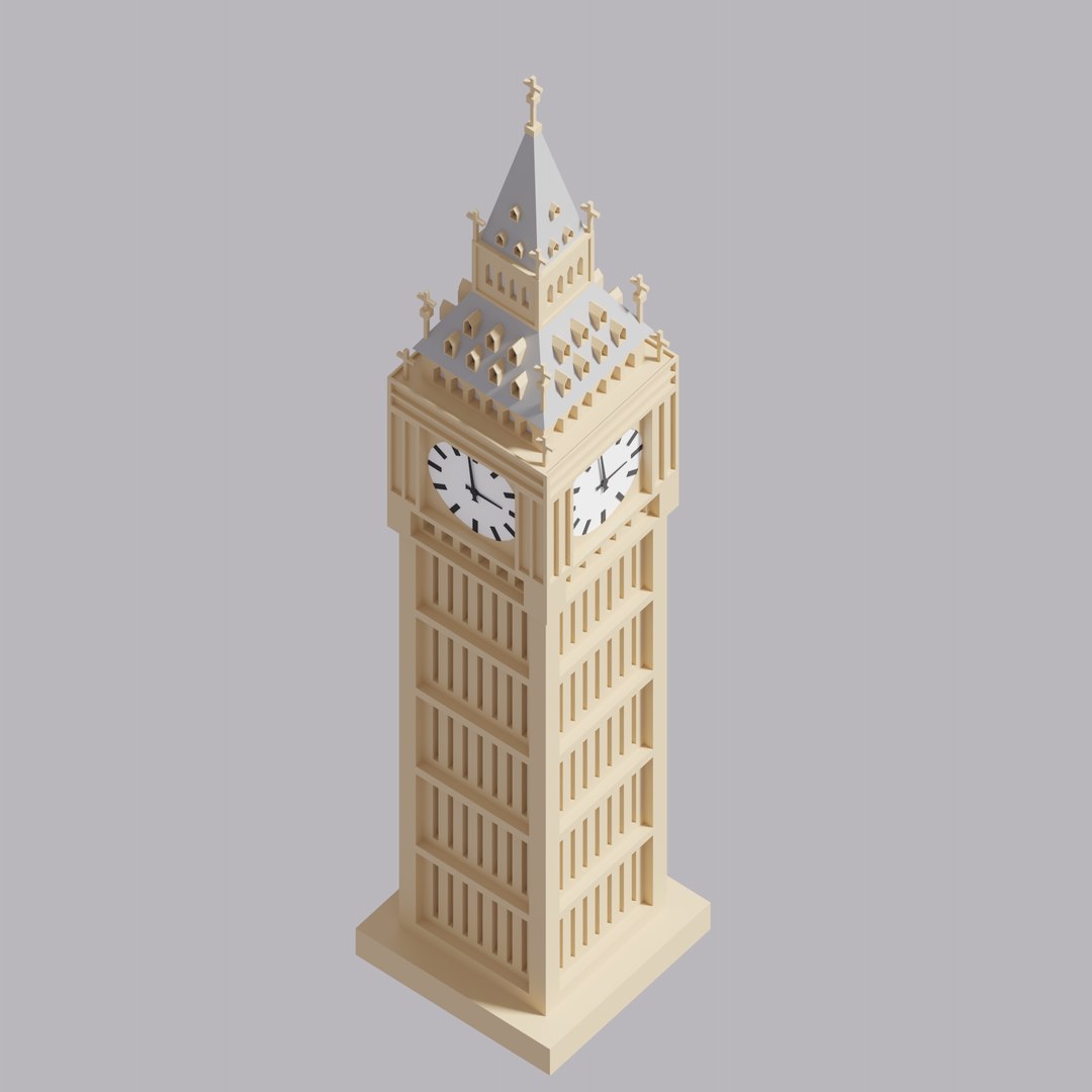3D Model Cartoon London Big Ben - TurboSquid 1579531