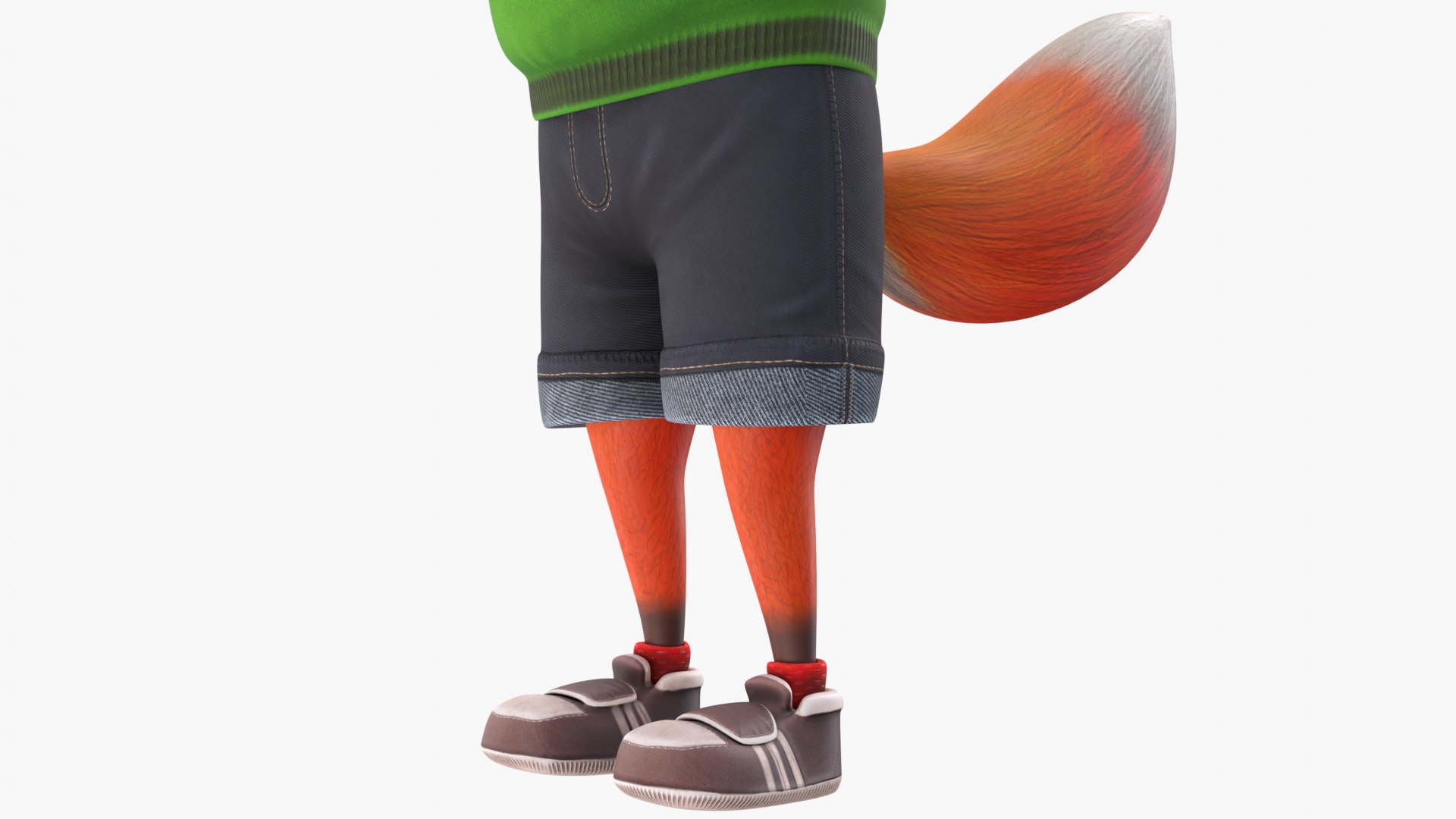 3D Cartoon Fox Character In Casual Outfit - TurboSquid 2324369