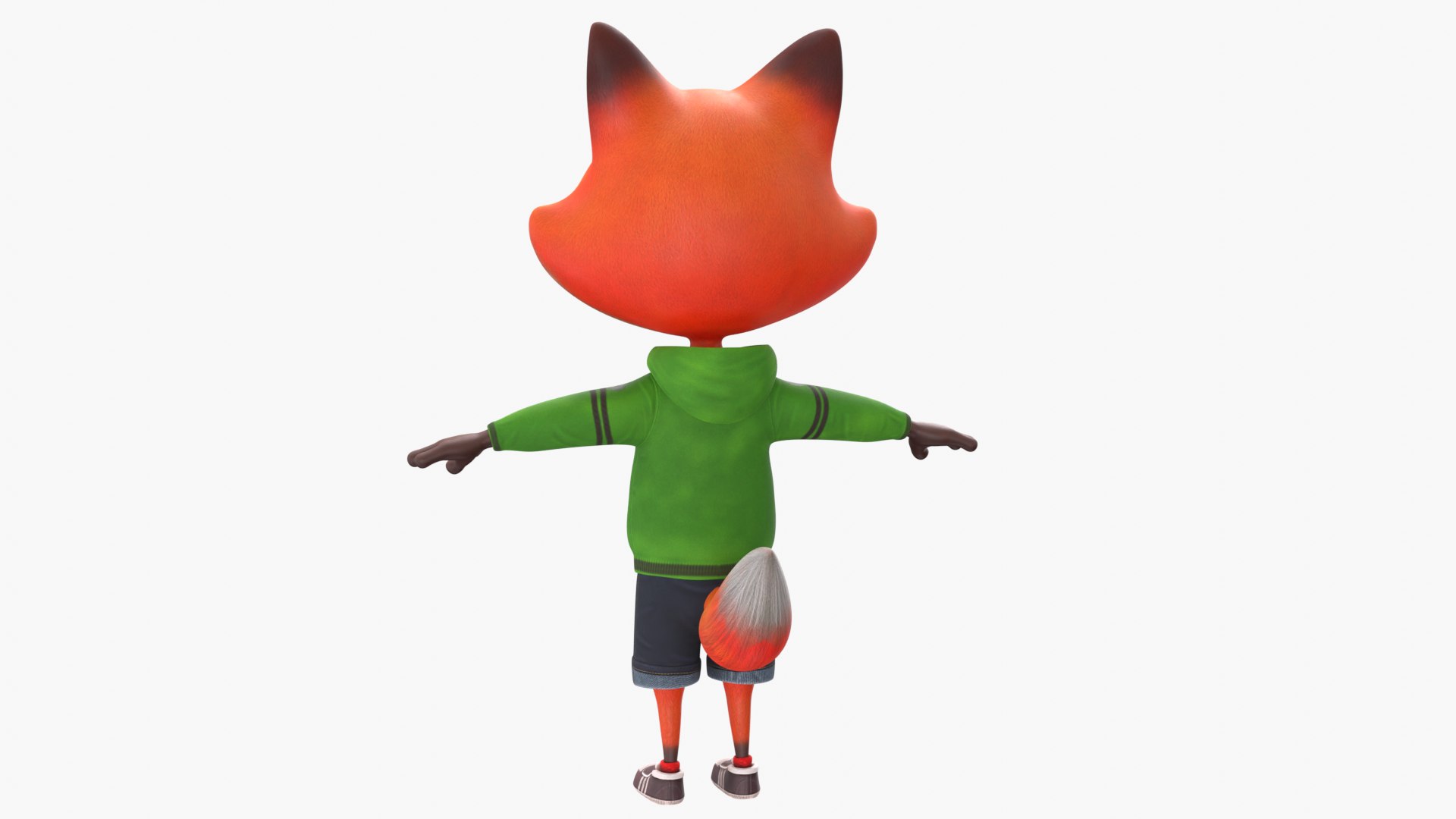 3D Cartoon Fox Character In Casual Outfit - TurboSquid 2324369