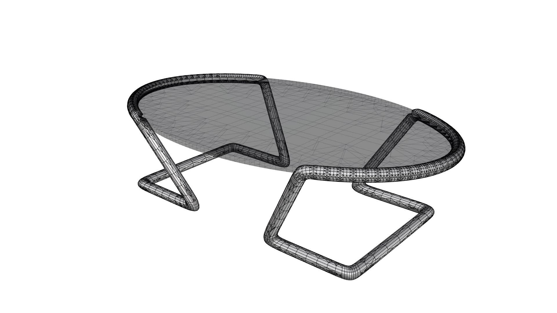 Brackets Frame Oval Table 3D Model - TurboSquid 2189410