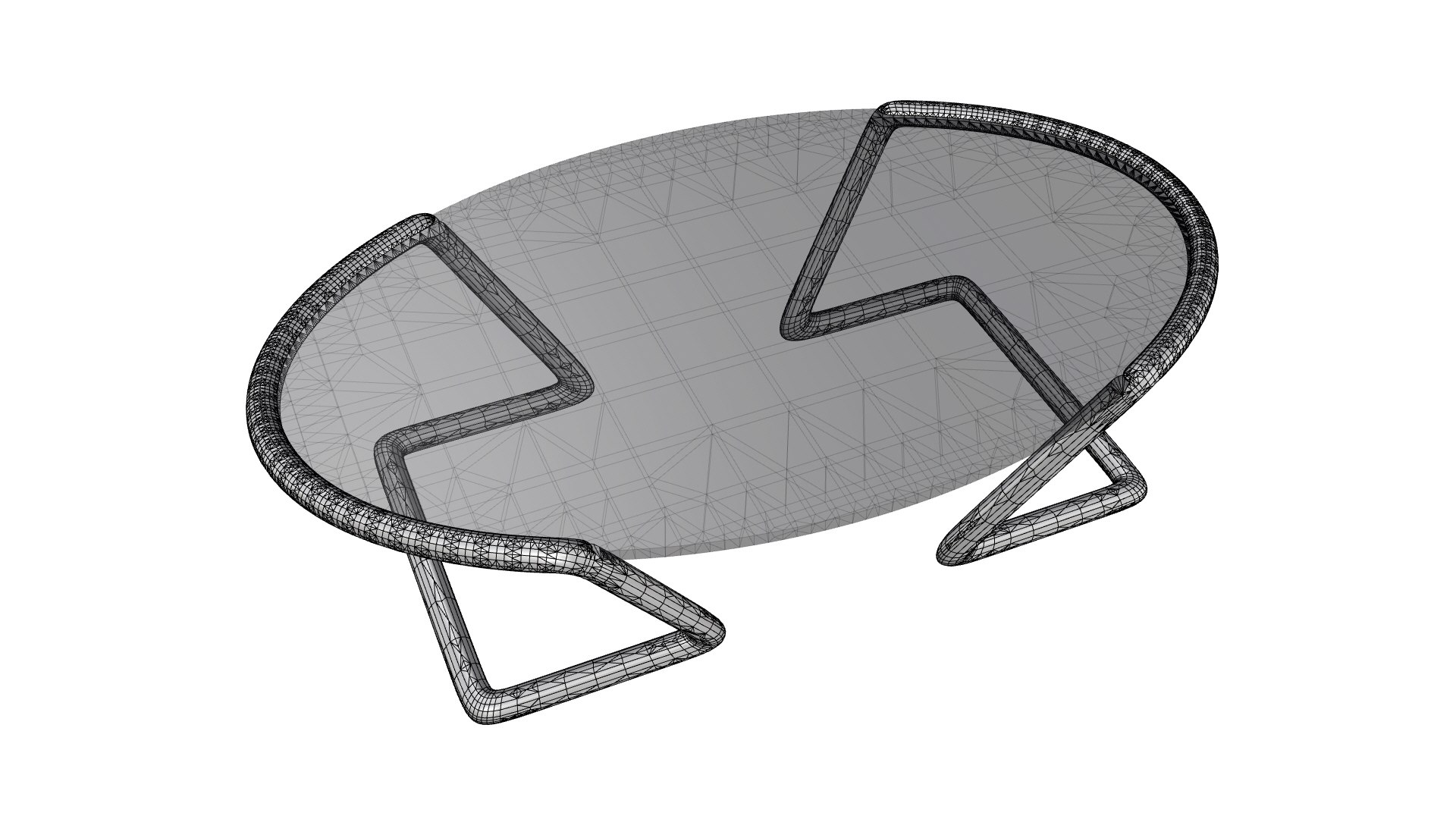 Brackets Frame Oval Table 3D Model - TurboSquid 2189410