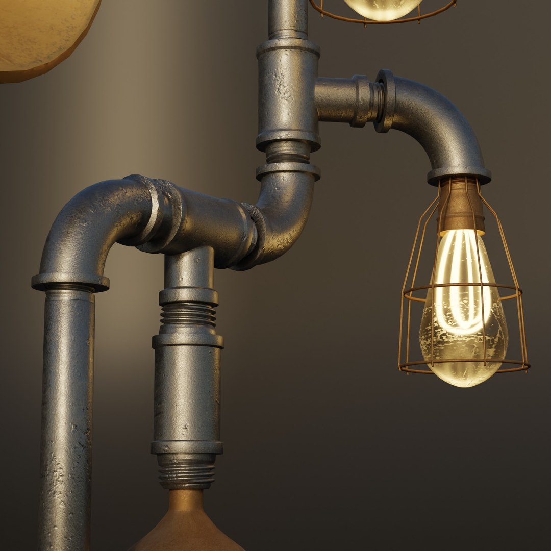 Steampunk Pipe Lighting 3D Model - TurboSquid 1987120