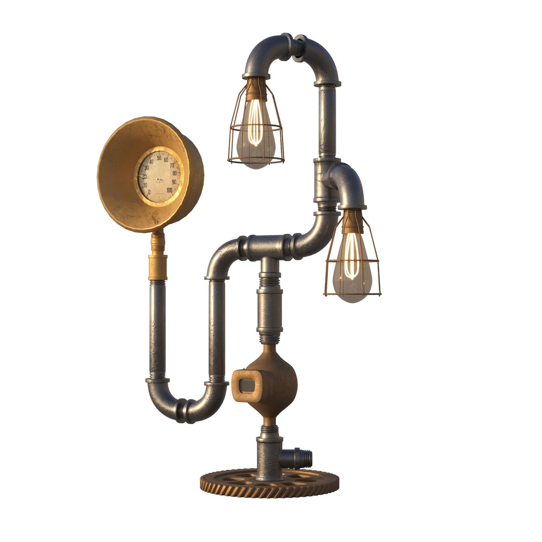Steampunk Pipe Lighting 3D Model - TurboSquid 1987120