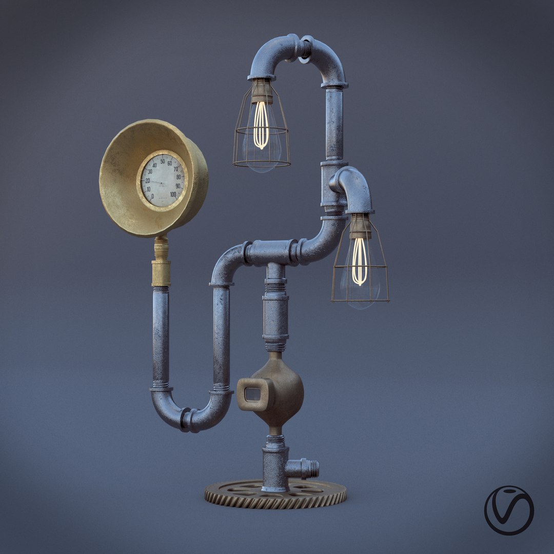 Steampunk Pipe Lighting 3D Model - TurboSquid 1987120