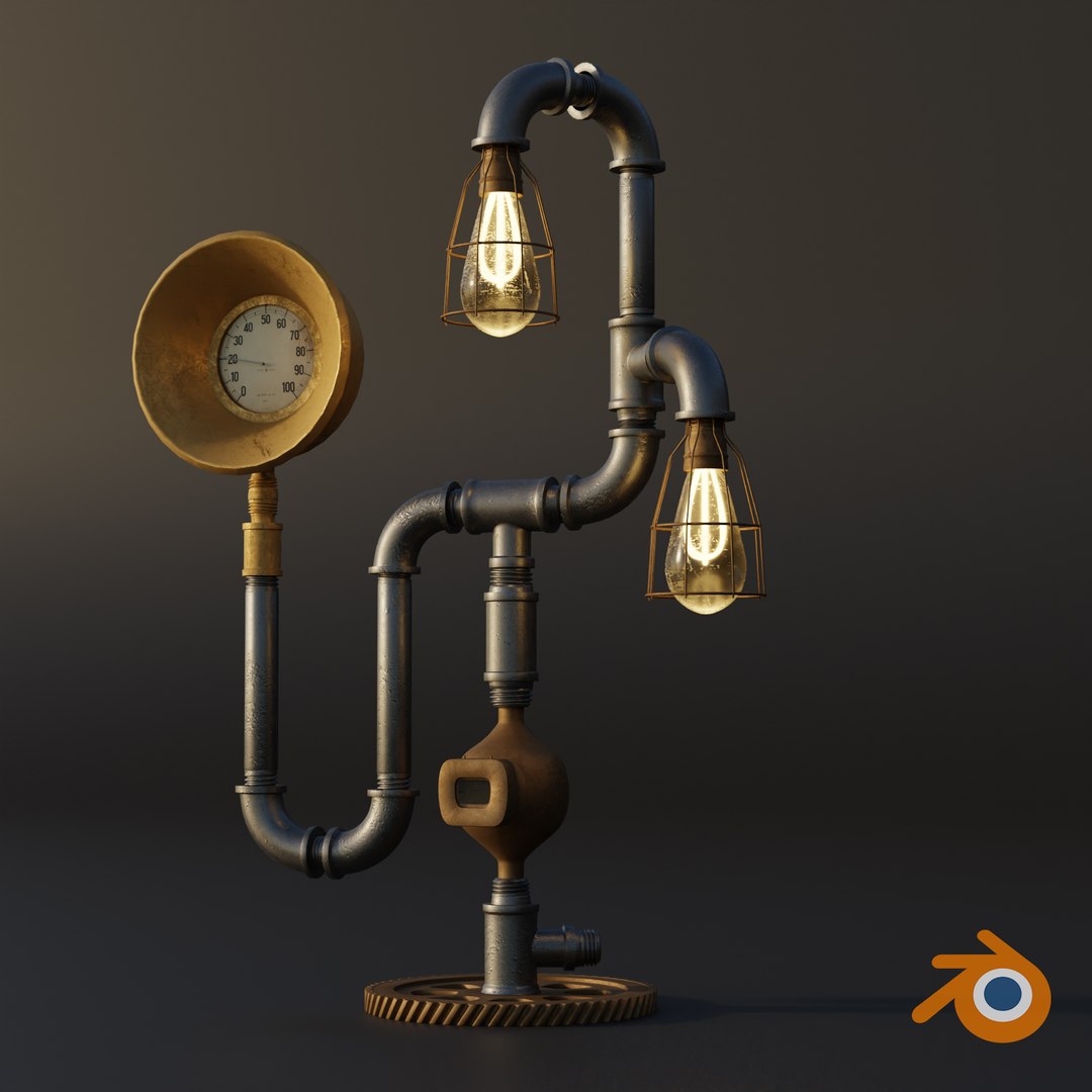 Steampunk Pipe Lighting 3D Model - TurboSquid 1987120