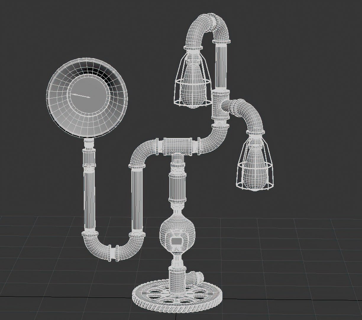 Steampunk Pipe Lighting 3D Model - TurboSquid 1987120