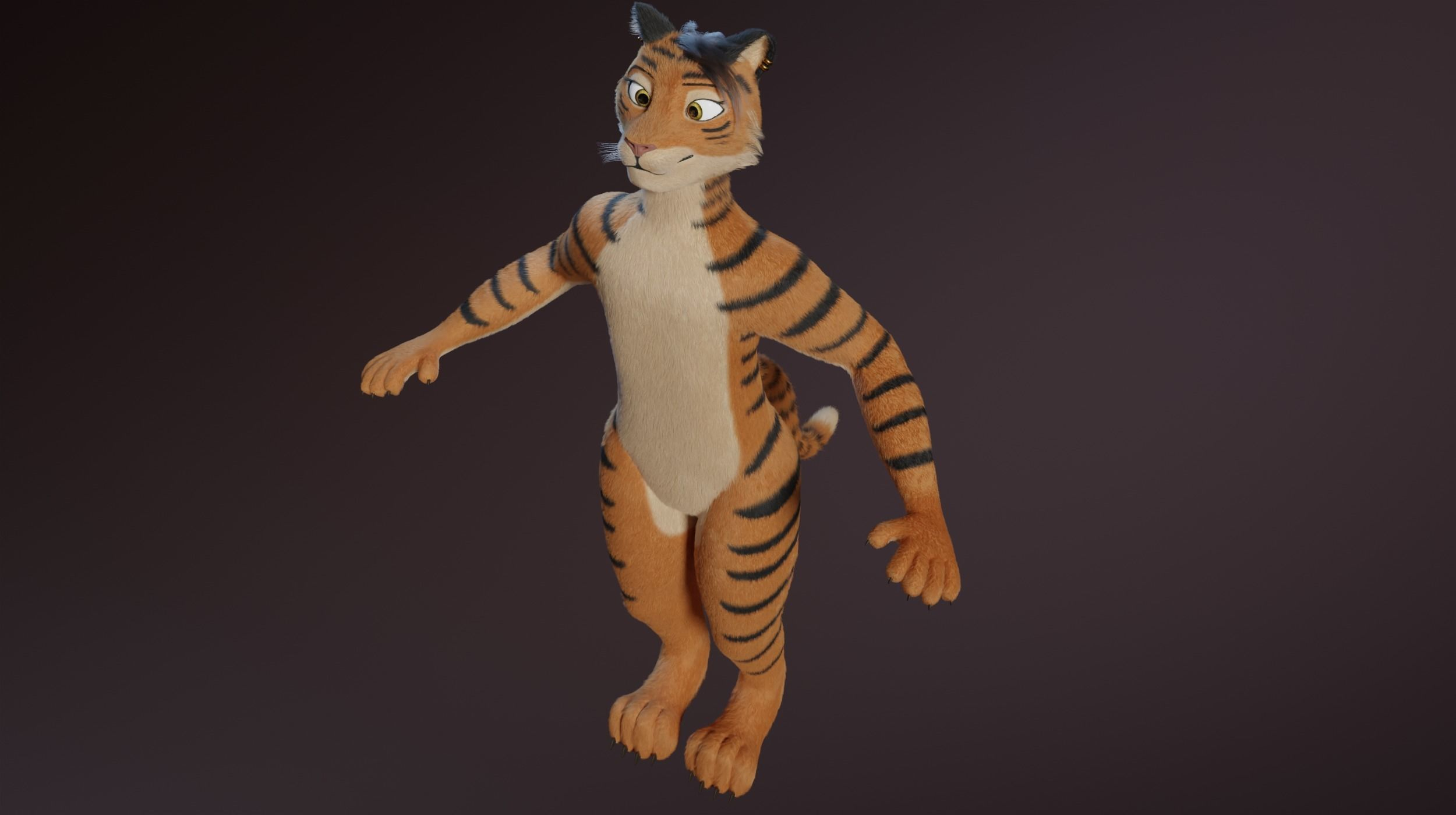 Morgana Sanchez Anthro Tigress 3D model - TurboSquid 1757568