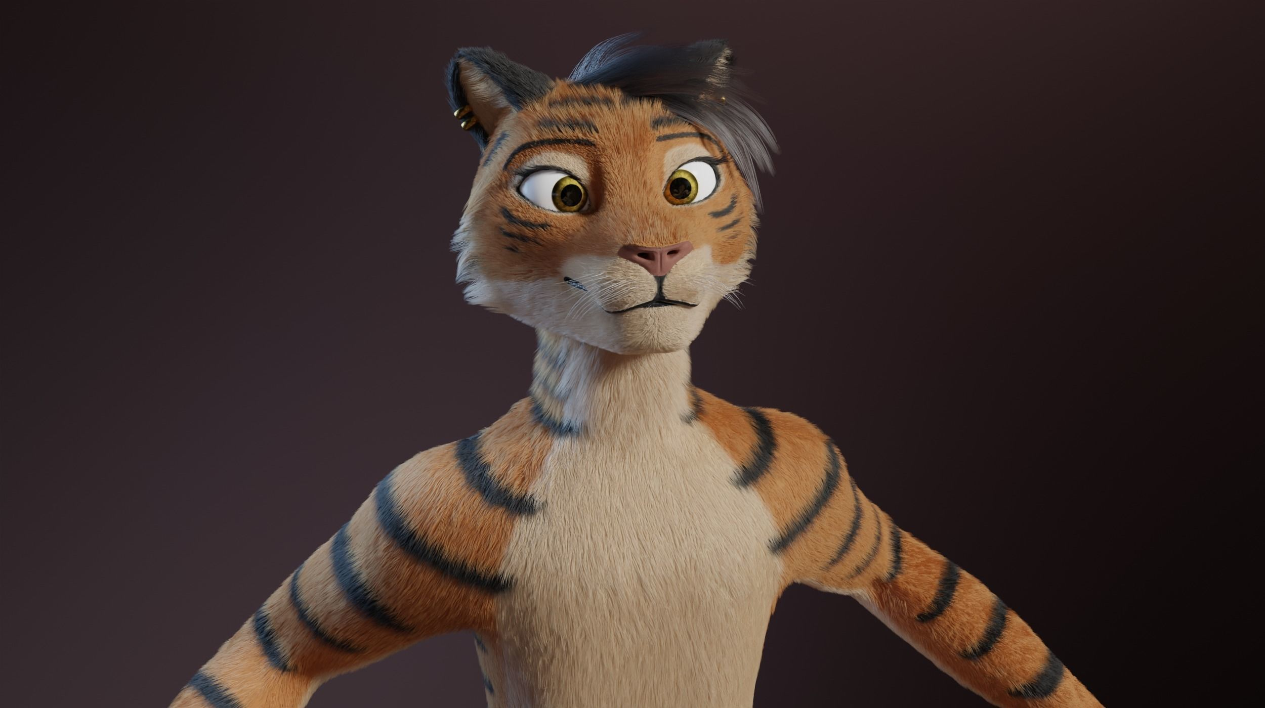 Morgana Sanchez Anthro Tigress 3D model - TurboSquid 1757568