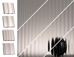 Fluted glass Set 03 3D model - TurboSquid 1905592