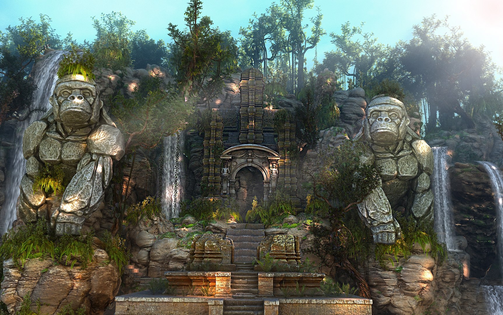 Monkey temple lost civilization model - TurboSquid 1524446