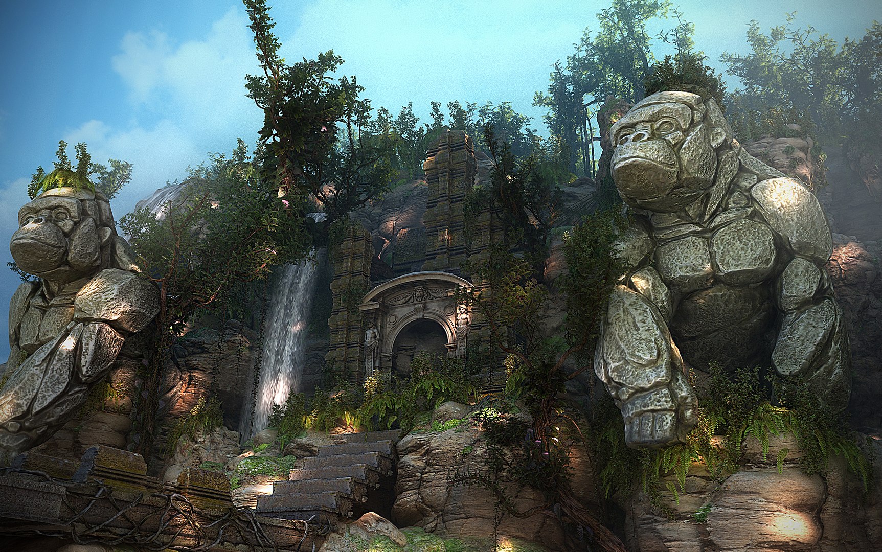 Monkey temple lost civilization model - TurboSquid 1524446