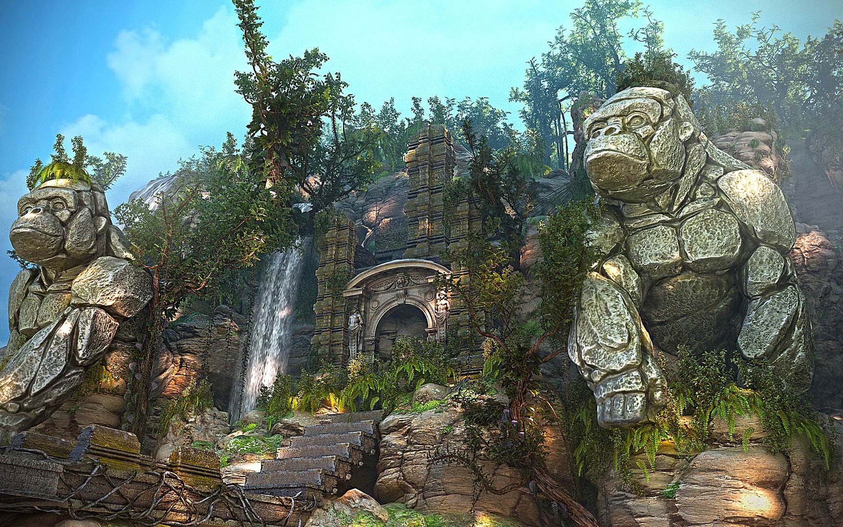 Monkey temple lost civilization model - TurboSquid 1524446