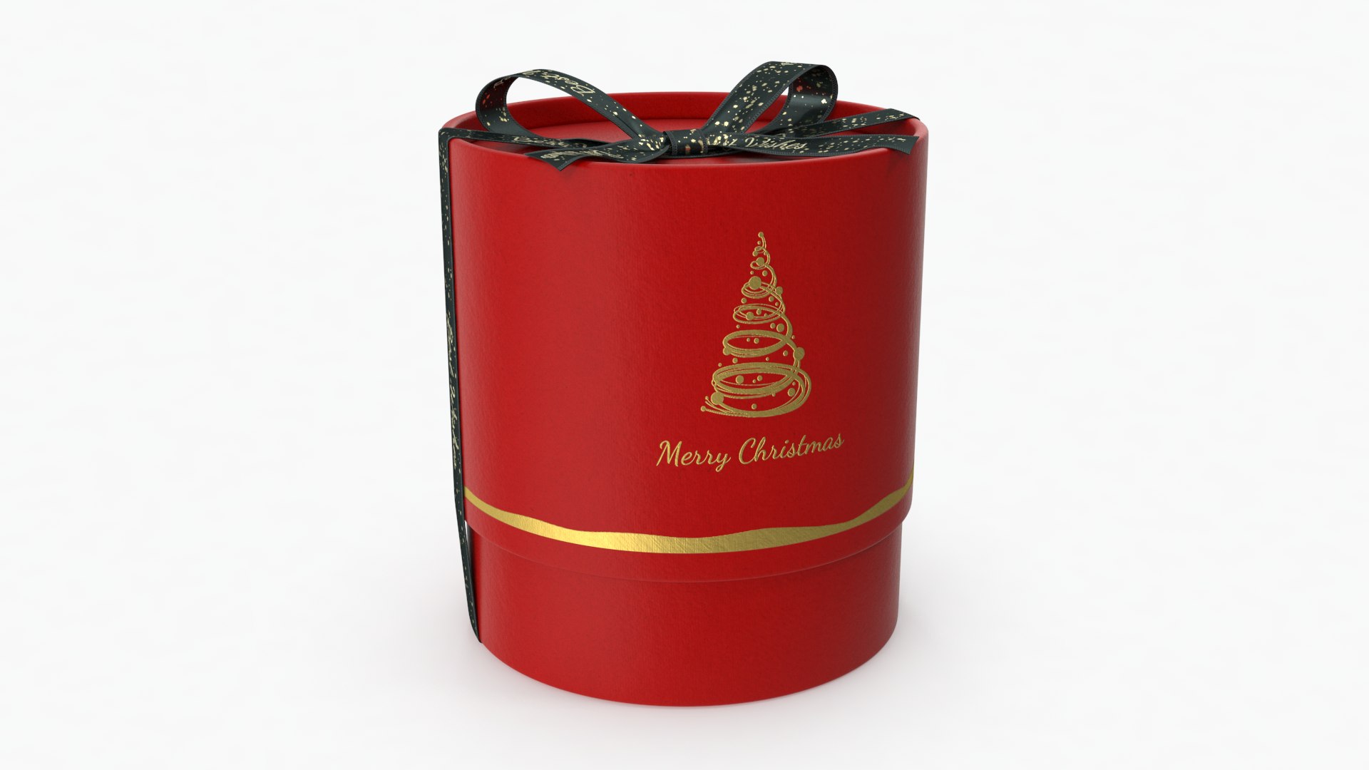Christmas Cylinder Gift Medium 3D Model - TurboSquid 2129075