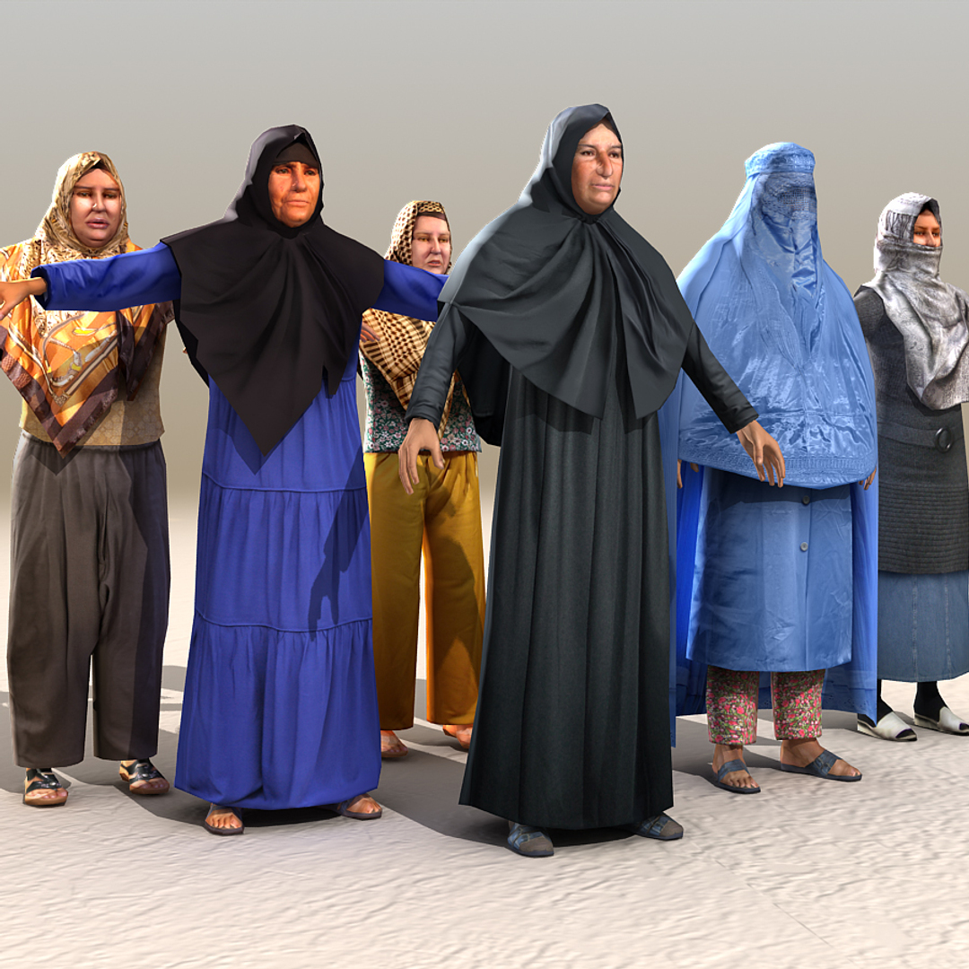 3d arab afghani pack model