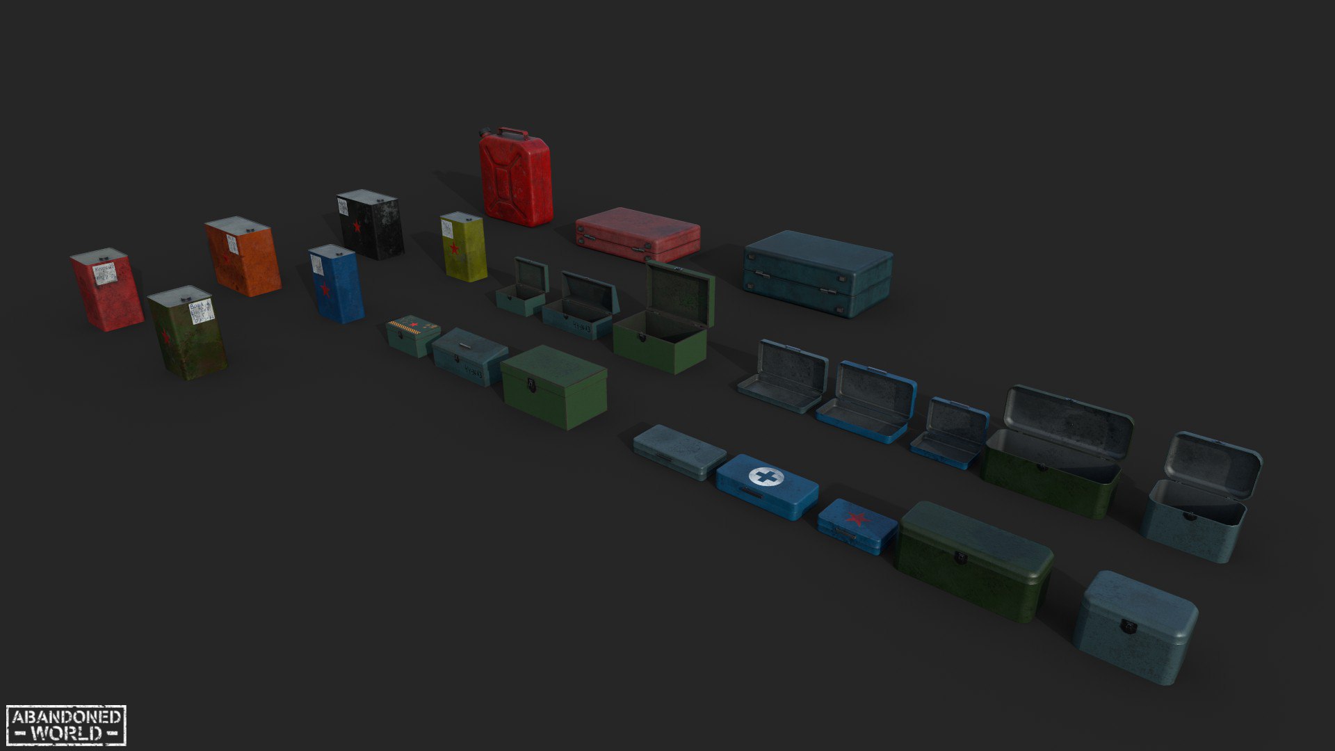 3D Metal Boxes And Canisters Model - TurboSquid 1872143