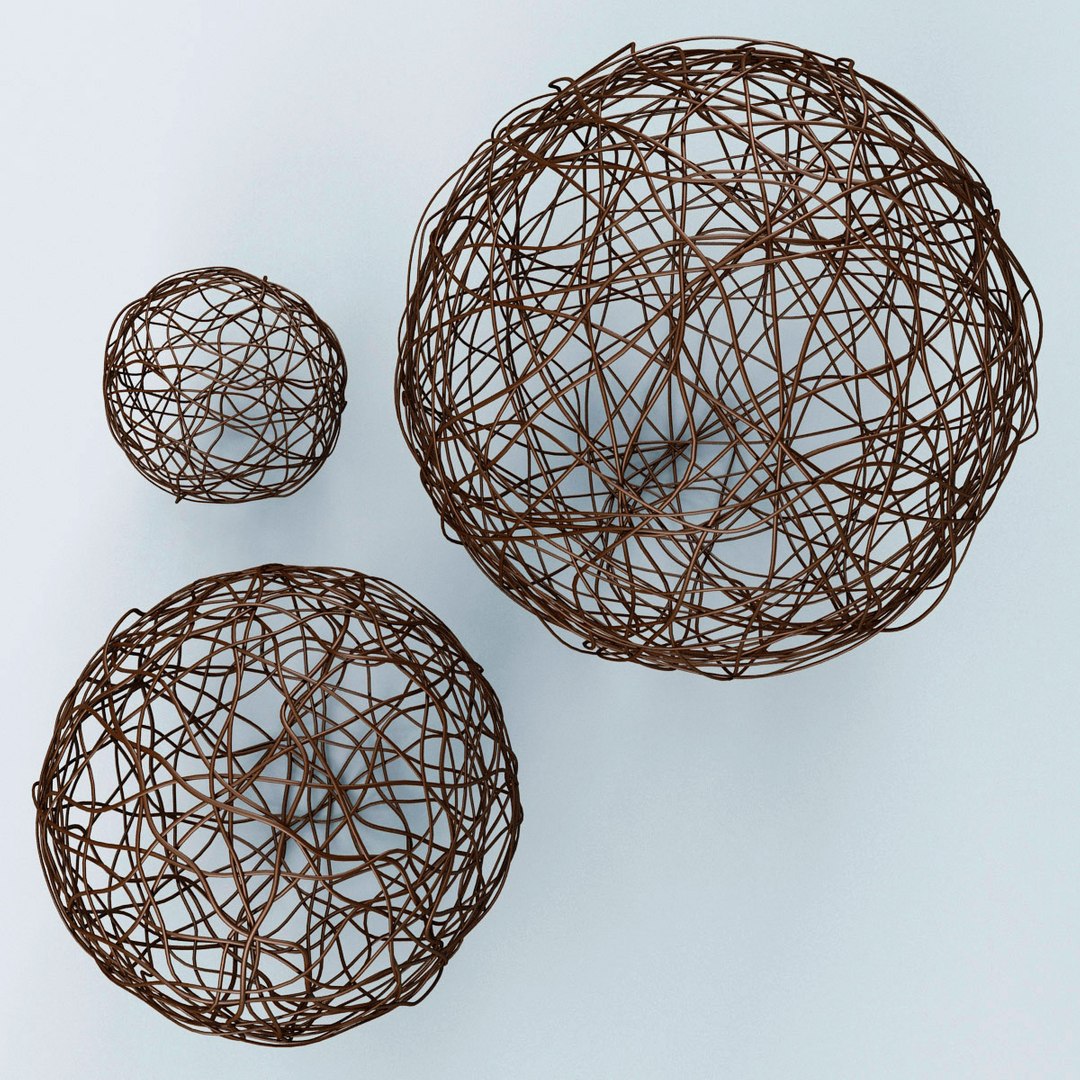 3d wicker core spheres model