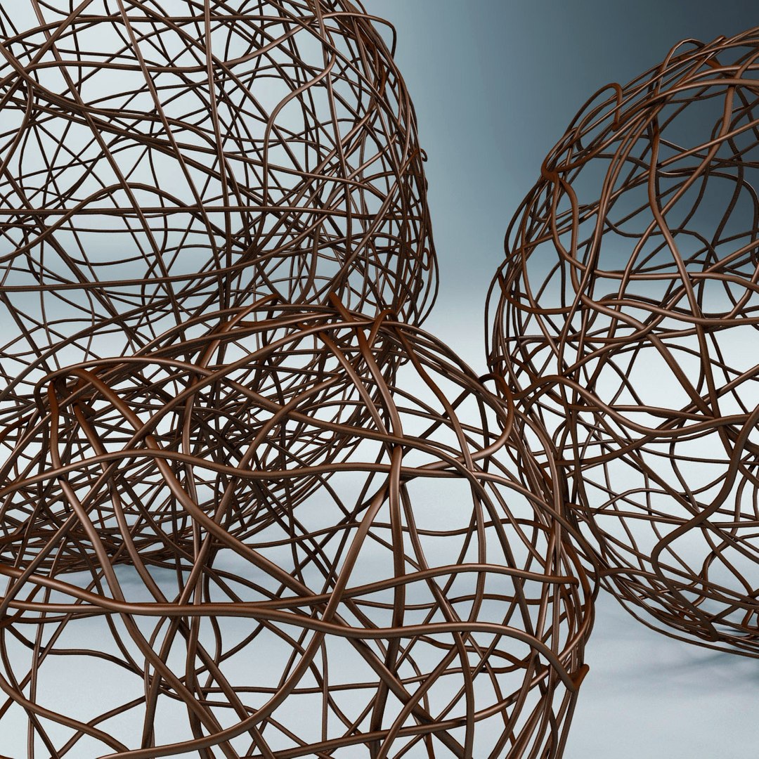 3d wicker core spheres model