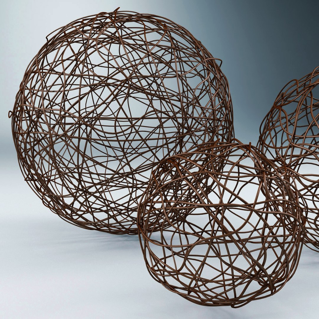 3d wicker core spheres model