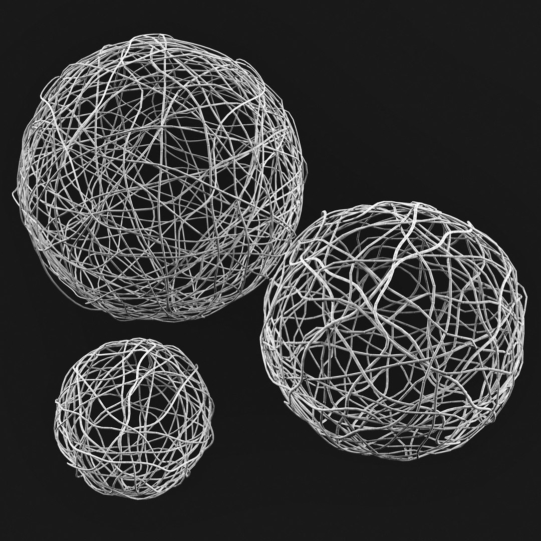 3d wicker core spheres model