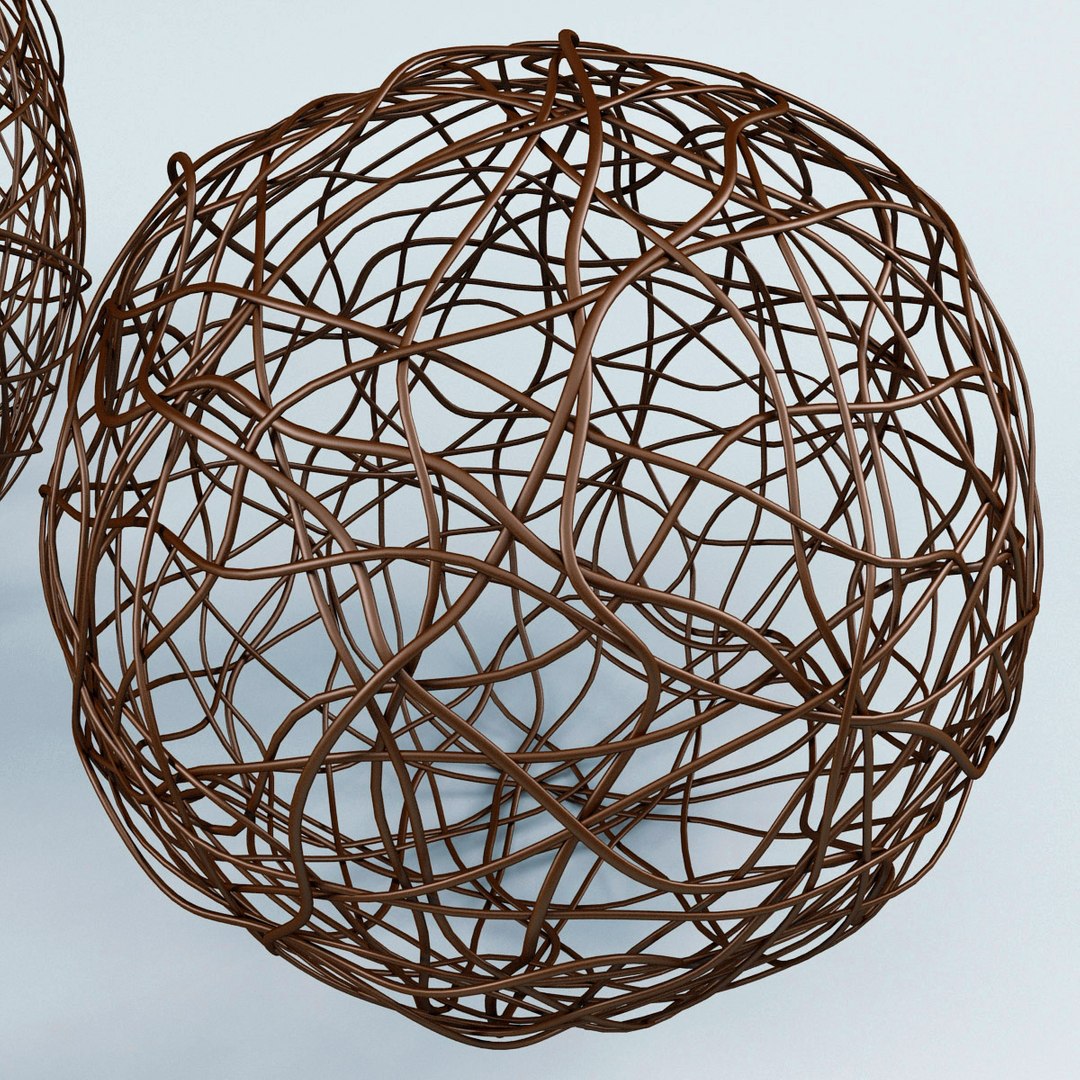 3d wicker core spheres model