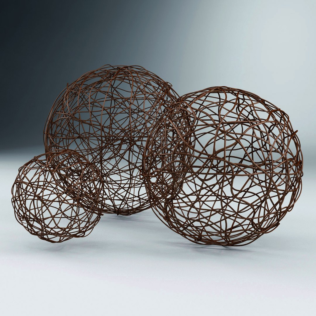 3d wicker core spheres model