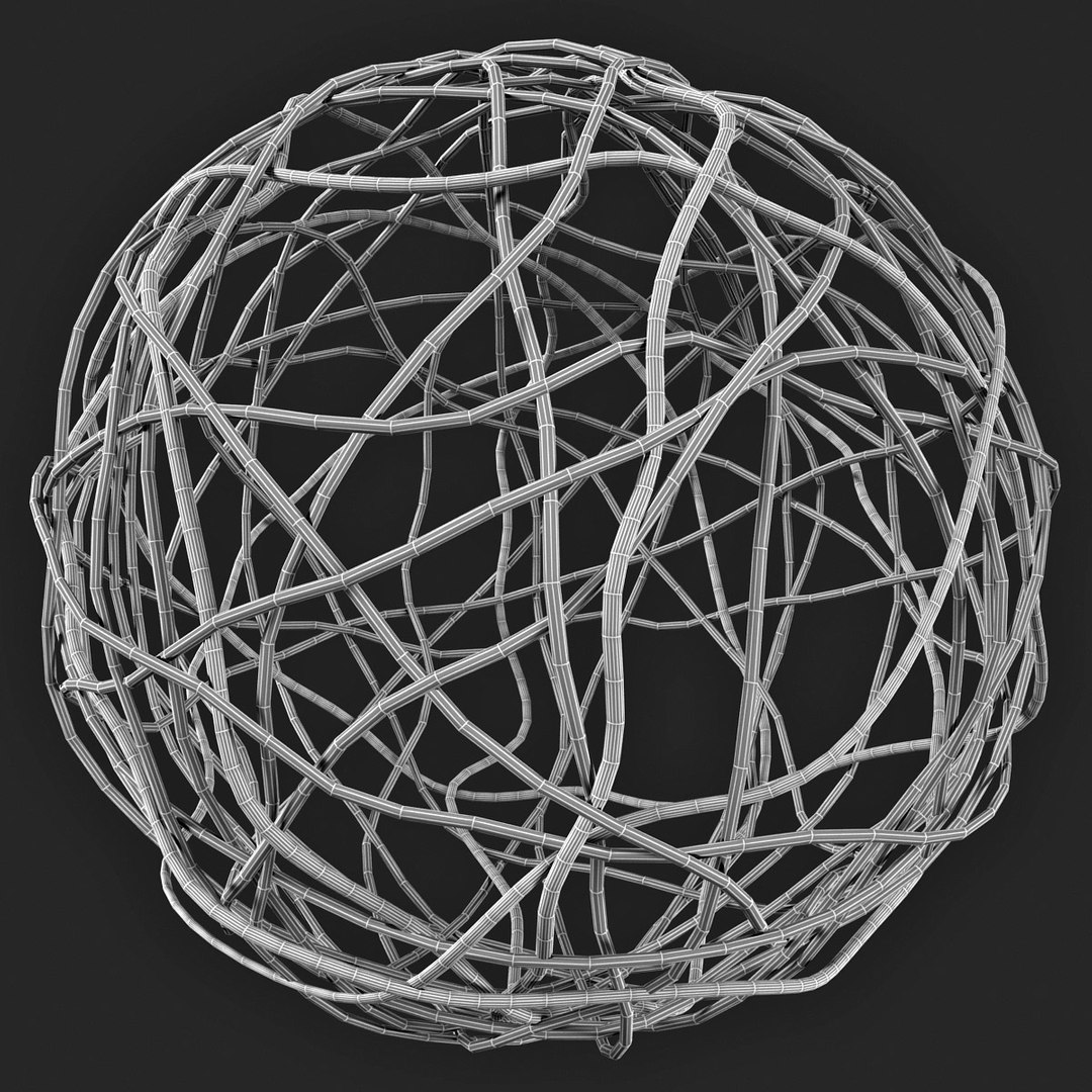 3d wicker core spheres model