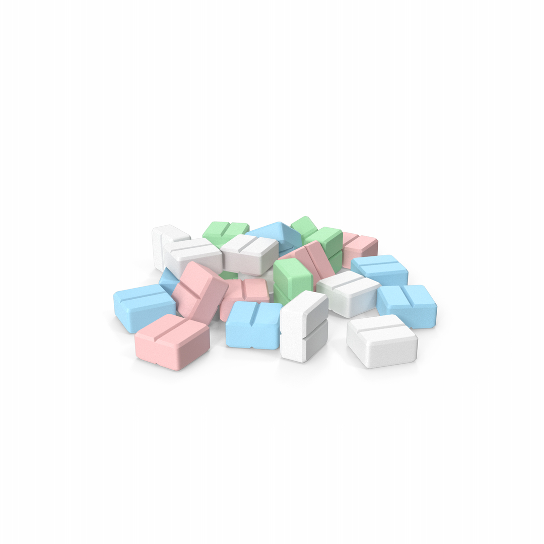 Pile Of Colored Square Pills 3D model - TurboSquid 1938578