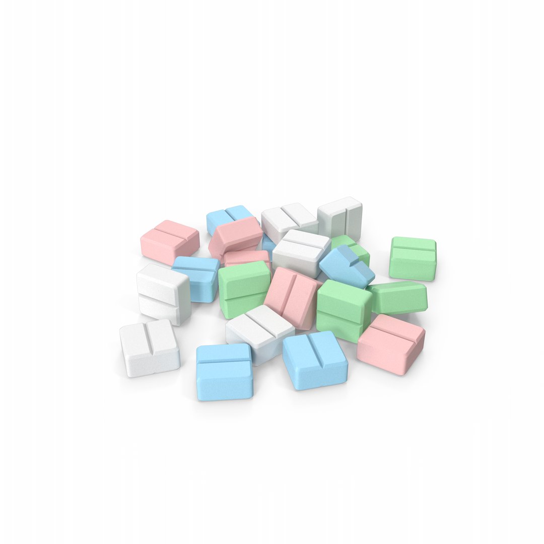 Pile Of Colored Square Pills 3D Model - TurboSquid 1938578