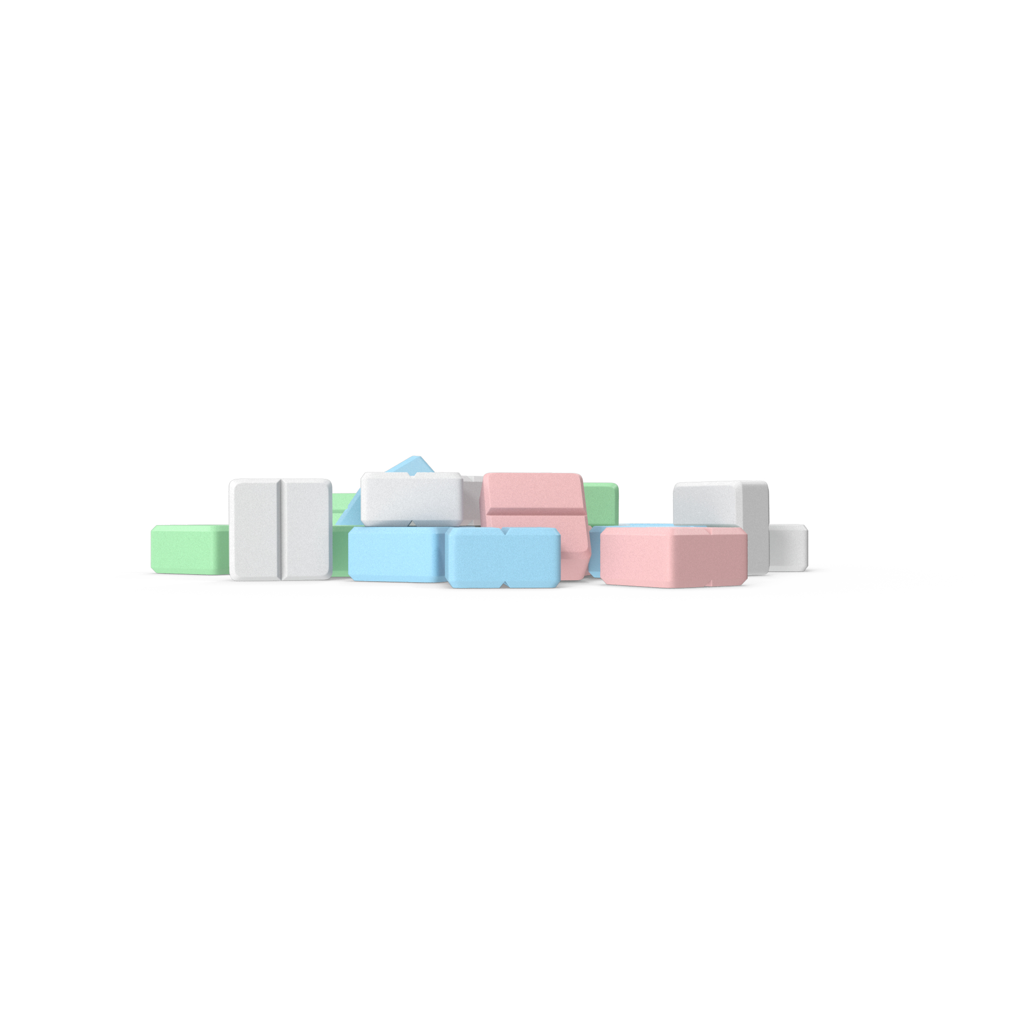 Pile Of Colored Square Pills 3D model - TurboSquid 1938578