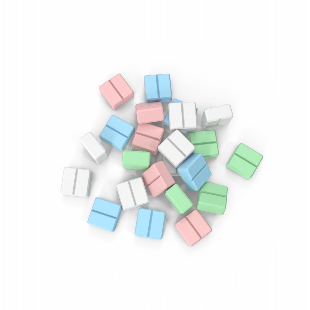 Pile Of Colored Square Pills 3D Model - TurboSquid 1938578
