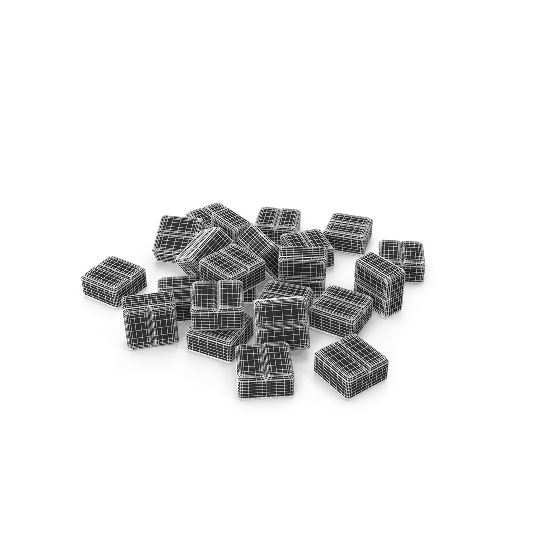 Pile Of Colored Square Pills 3D Model - TurboSquid 1938578