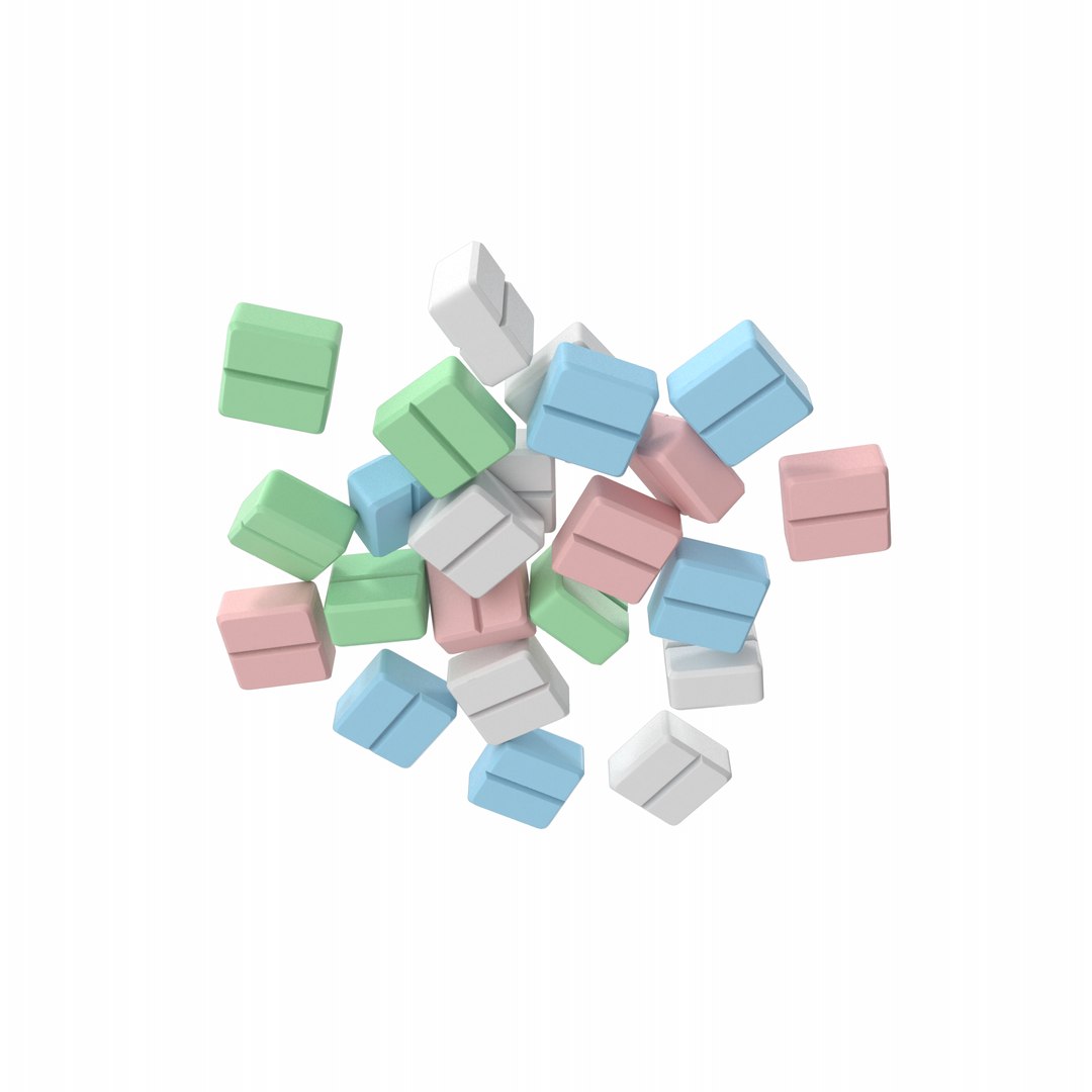 Pile Of Colored Square Pills 3D Model - TurboSquid 1938578