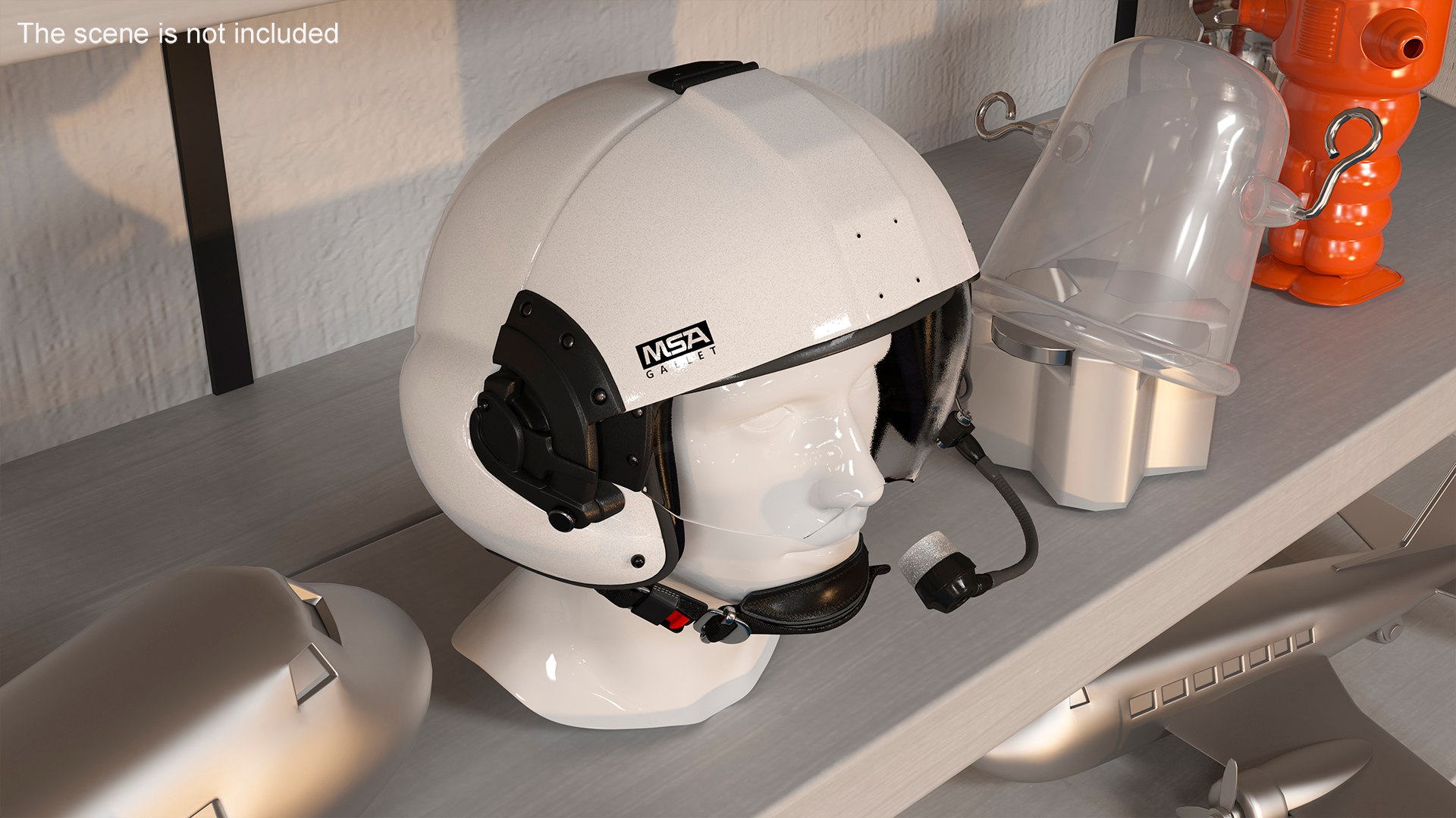 Helicopter Pilot Helmet LH350 White 3D Model - TurboSquid 2120586