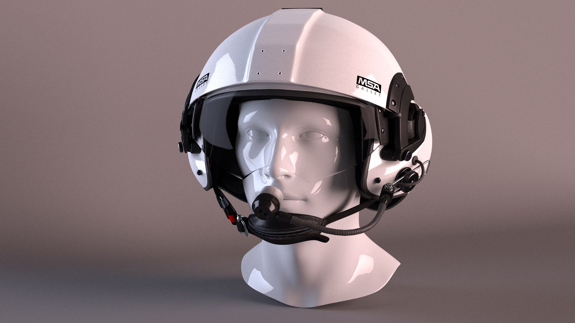 Helicopter Pilot Helmet LH350 White 3D Model - TurboSquid 2120586