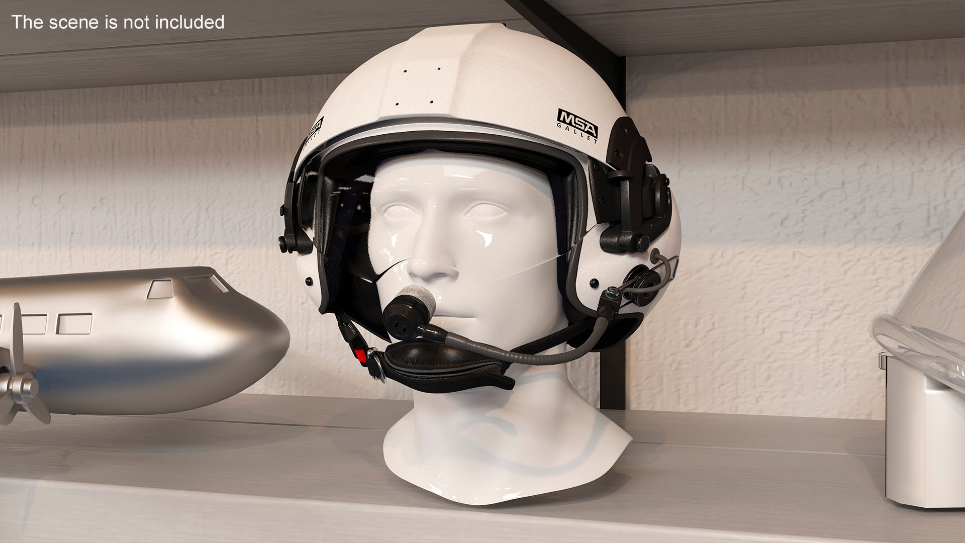 Helicopter Pilot Helmet LH350 White 3D Model - TurboSquid 2120586