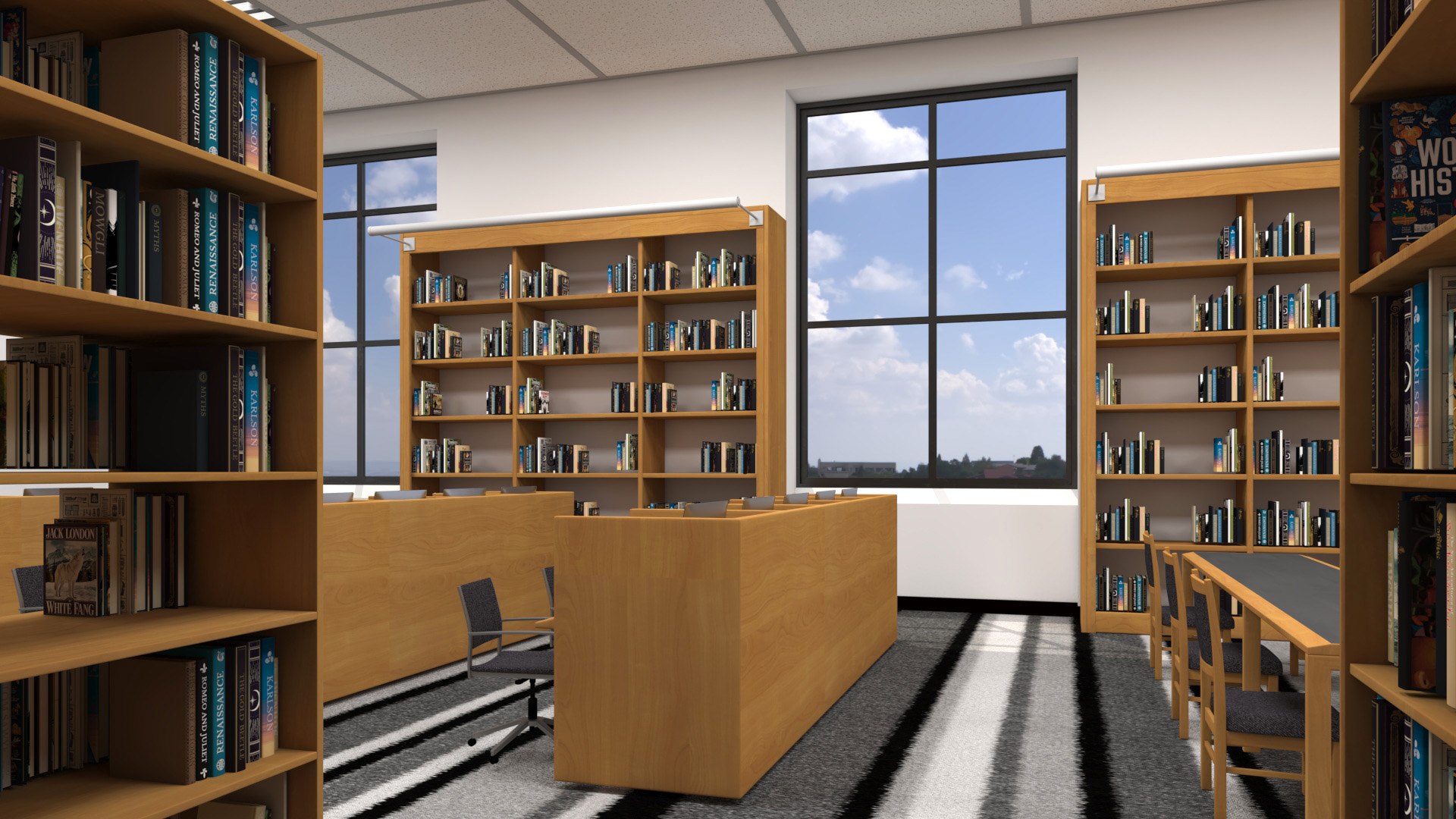 3D School Library Interior Model - TurboSquid 2332343