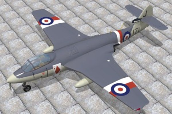 hawker sea hawk jet 3d model
