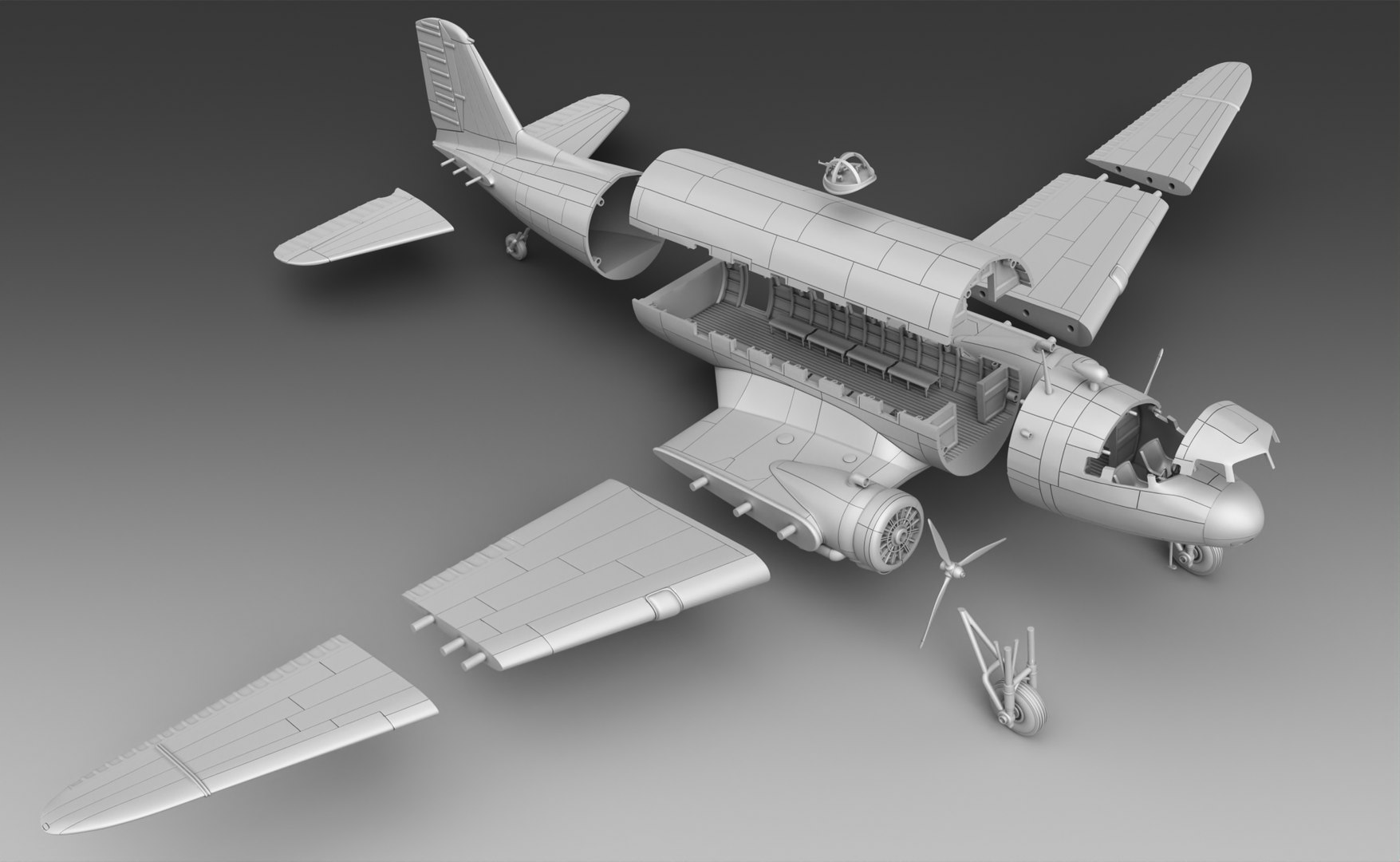 3D Soviet Plane Li-2 Model - TurboSquid 1952266