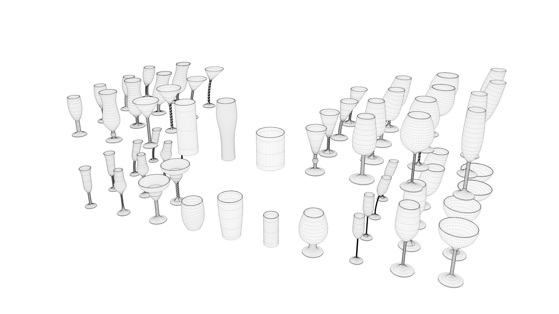 Pack Of Glasses 3D Model - TurboSquid 1989030