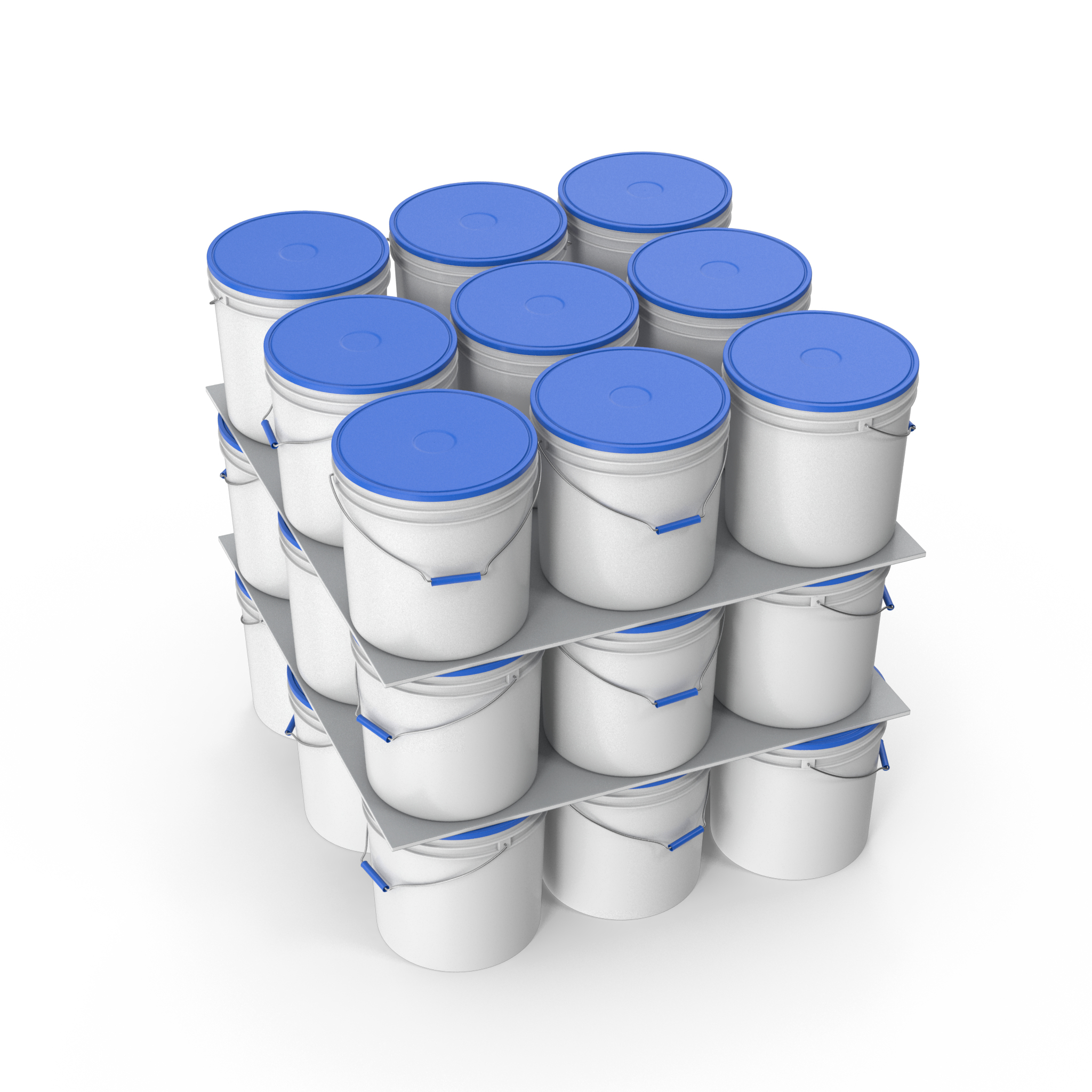 modelo 3d Stack Of Plastic Paint Buckets - TurboSquid 2094144